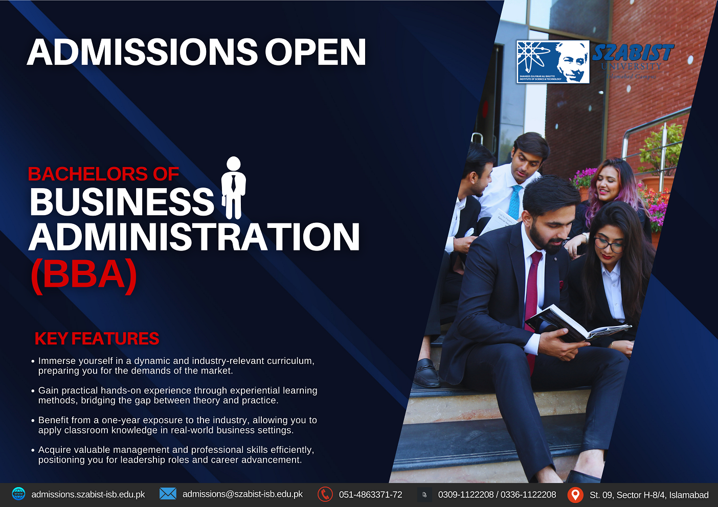BBA Admission in Islamabad | SZABIST University Islamabad