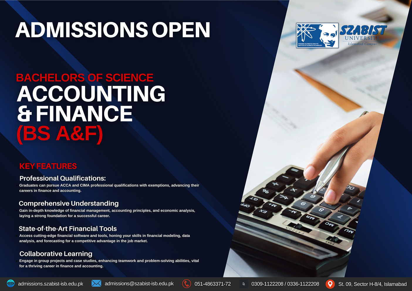 BS Accounting & Finance | Best University for Accounting & Finance