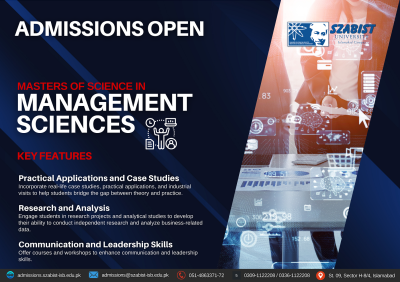 MS (Management Sciences) | SZABIST University Islamabad