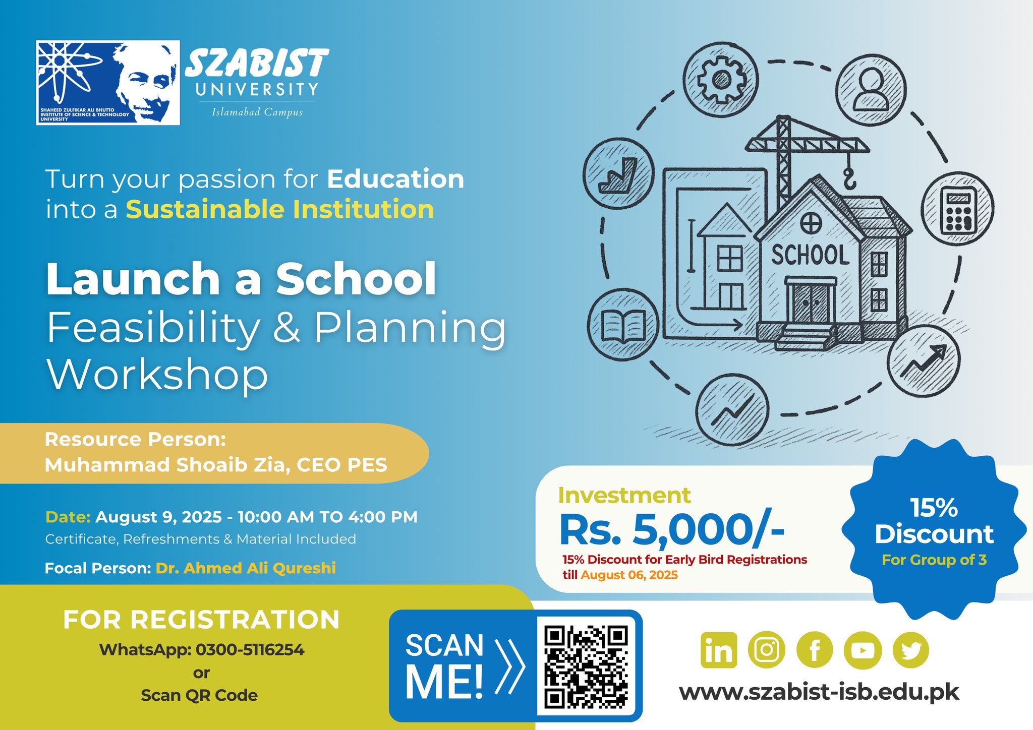 Launch a School: Feasibility & Planning workshop | SZABIST University ...